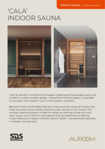 ‘Cala Mini’ Indoor Sauna | SDS Australia
